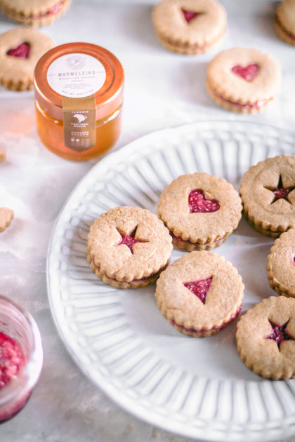 Linzer Cookies with Raspberry Honey Chia Jam – Bee Seasonal